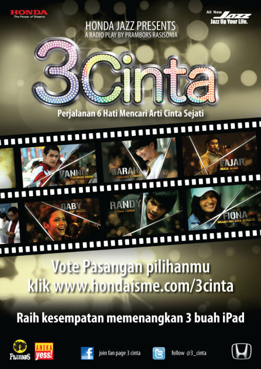 All New Honda Jazz mempersembahkan radioplay 3 Cinta season 2 :: Honda Indonesia